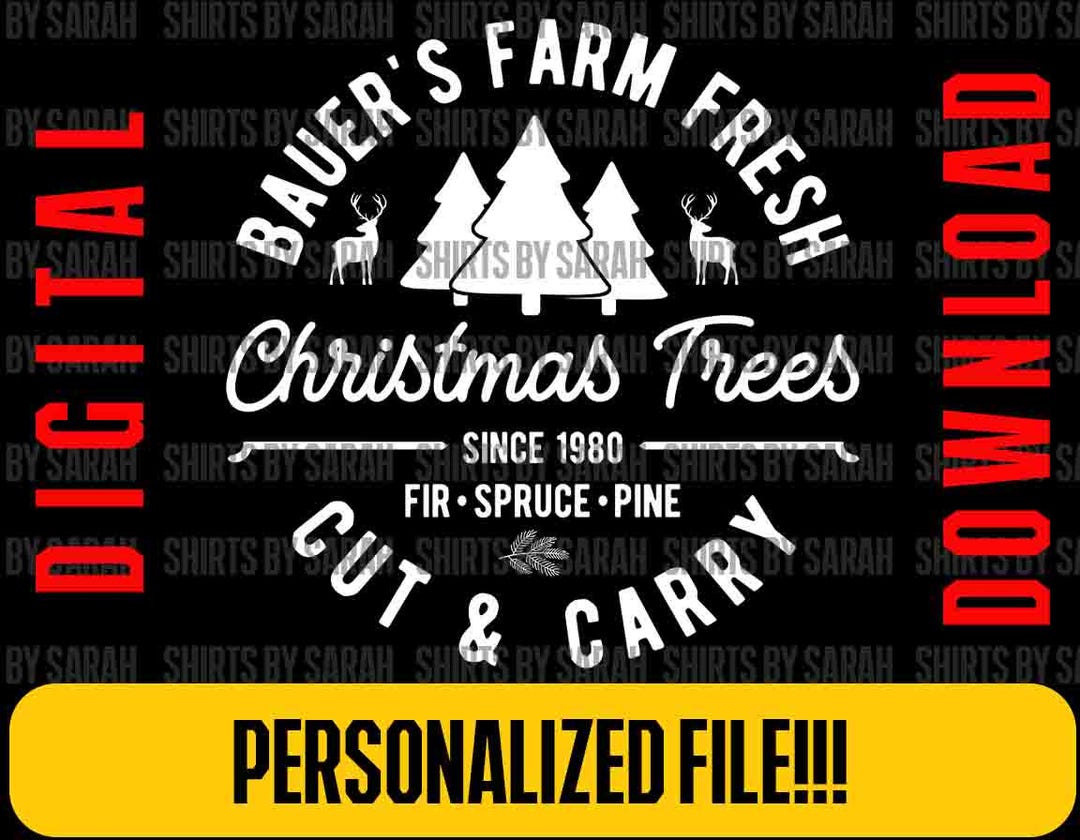 Personalized Christmas Tree Farm Logo Design: Vintage Pine Fir SVG PNG ...
