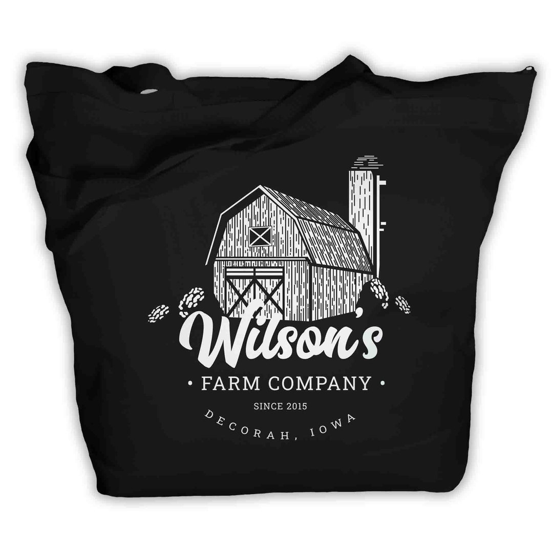 Personalized Farm Tote Bag Custom Farming Barn Silo Logo Tote Gardener ...