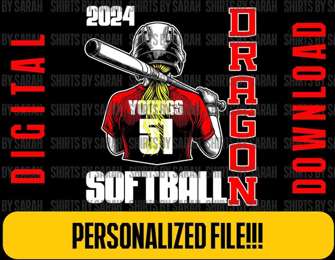 Custom Softball Team Logo Design: Vintage Player Graphic (digital ...