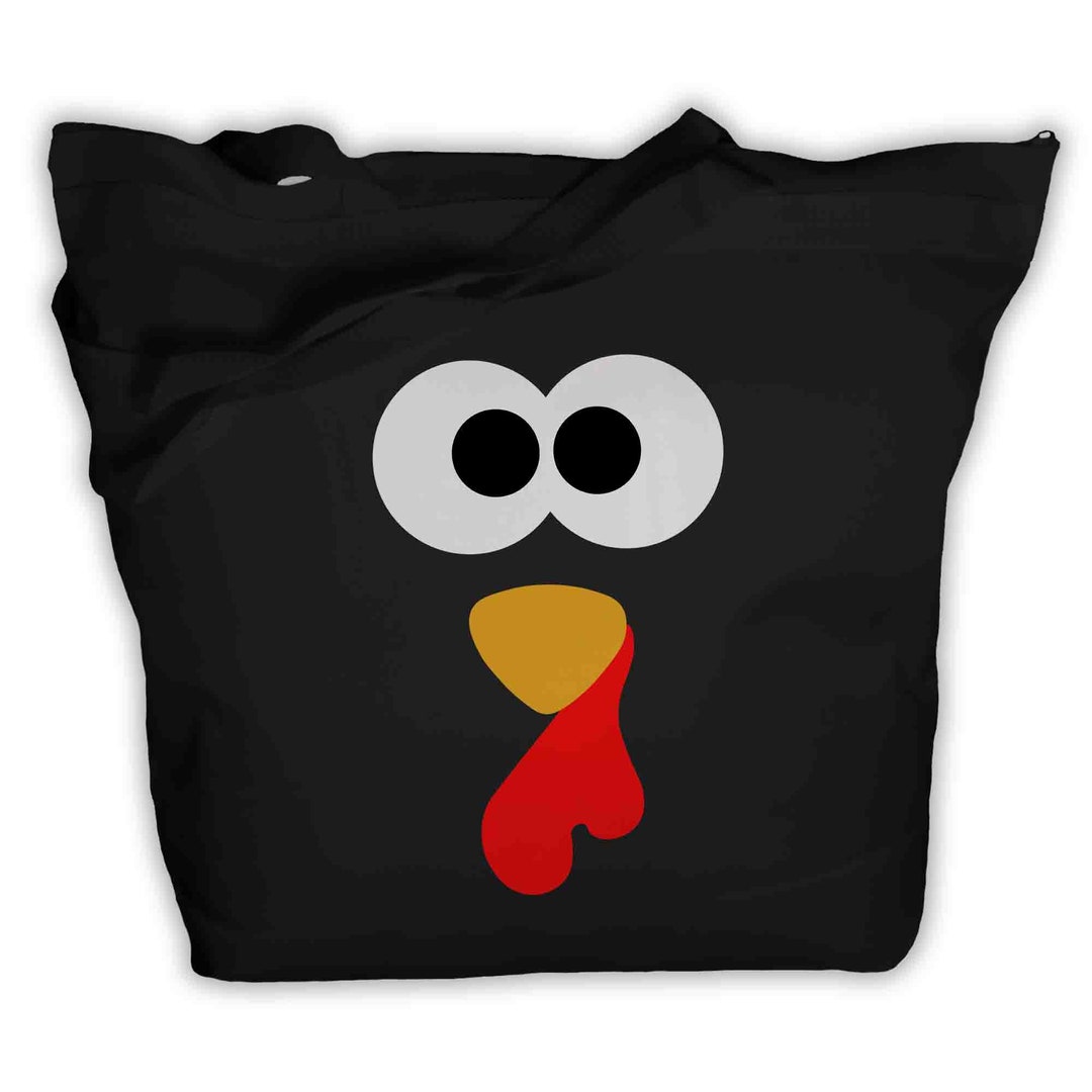 Cute Thanksgiving Tote Bag Turkey Zip Tote Turkey Face Teach Tote Bag ...
