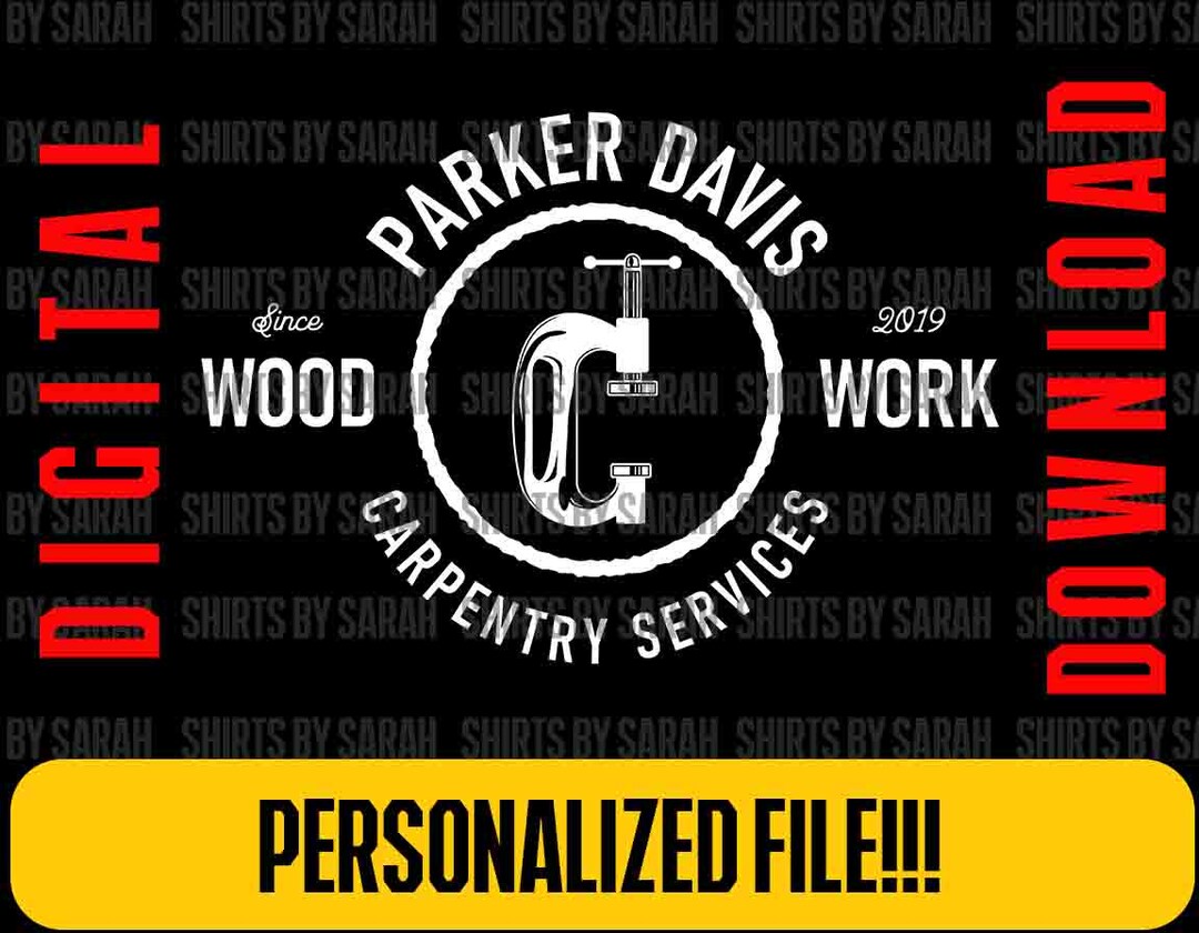 Personalized Woodworking SVG Wood Work PNG Carpentry Logo Clamp Custom ...