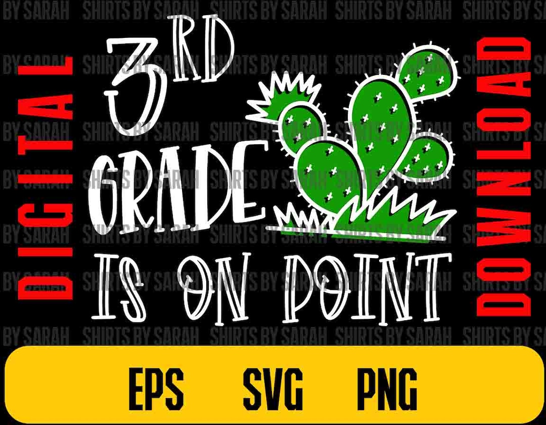 Third Grade Teacher SVG: Cactus Theme Back to School Design (digital ...