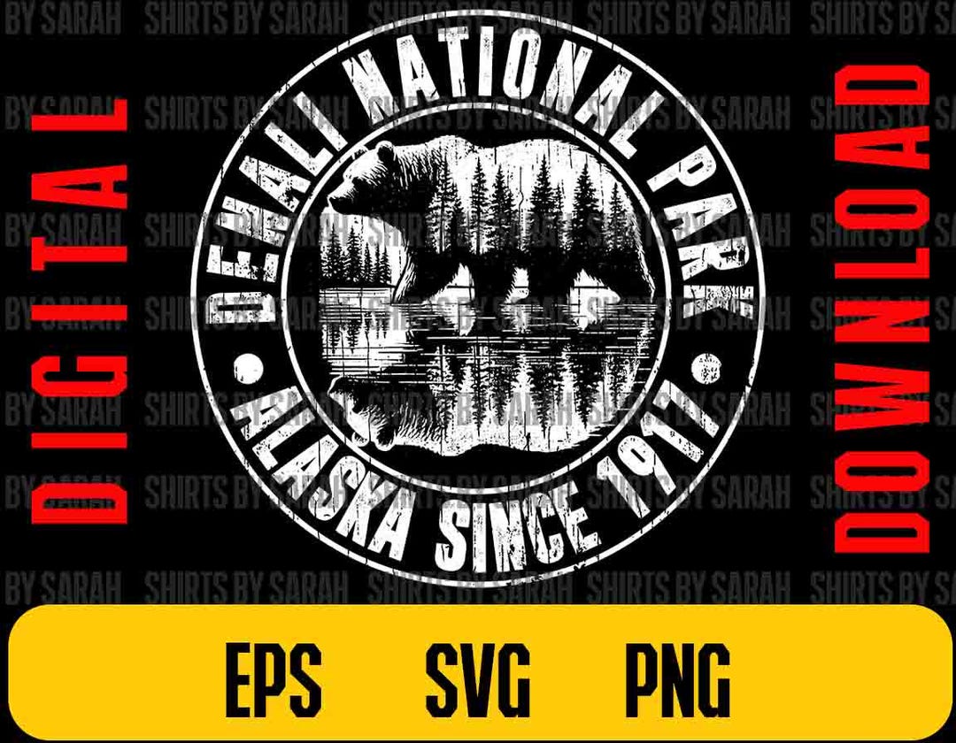 Denali National Park Bear Double Exposure SVG PNG EPS (digital Download ...
