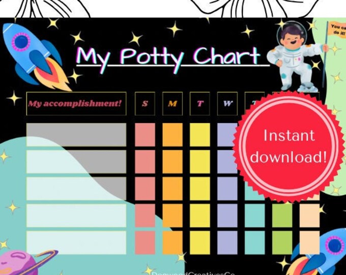 Outer Space / Astronaut / Rocket Ship / Potty Training Sticker Chart ...