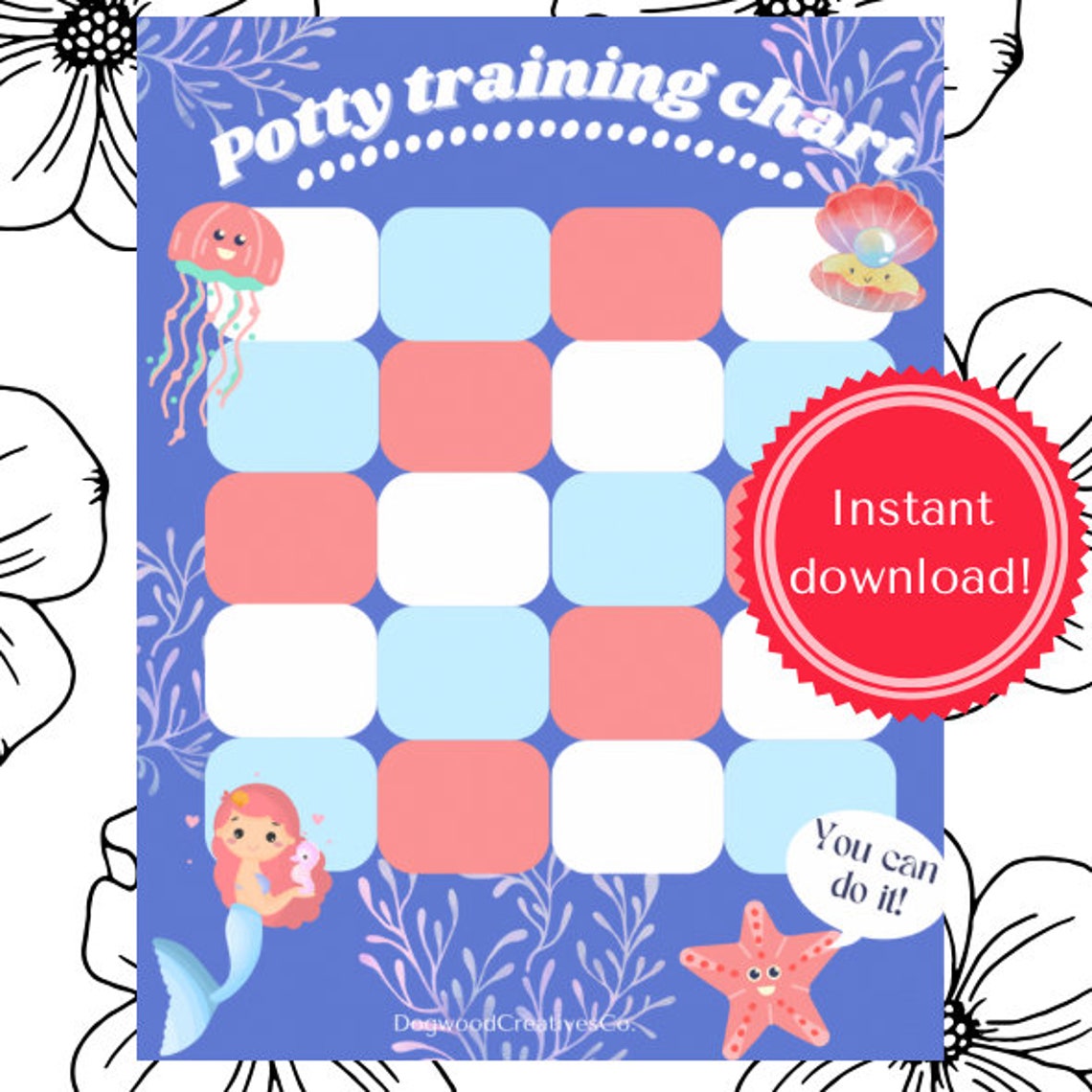 Mermaid / Under the Sea / Potty Training Sticker Chart / Checklist ...
