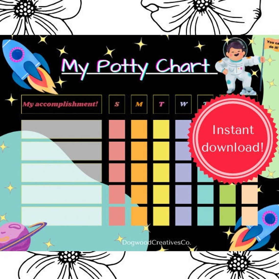 Outer Space / Astronaut / Rocket Ship / Potty Training Sticker Chart ...