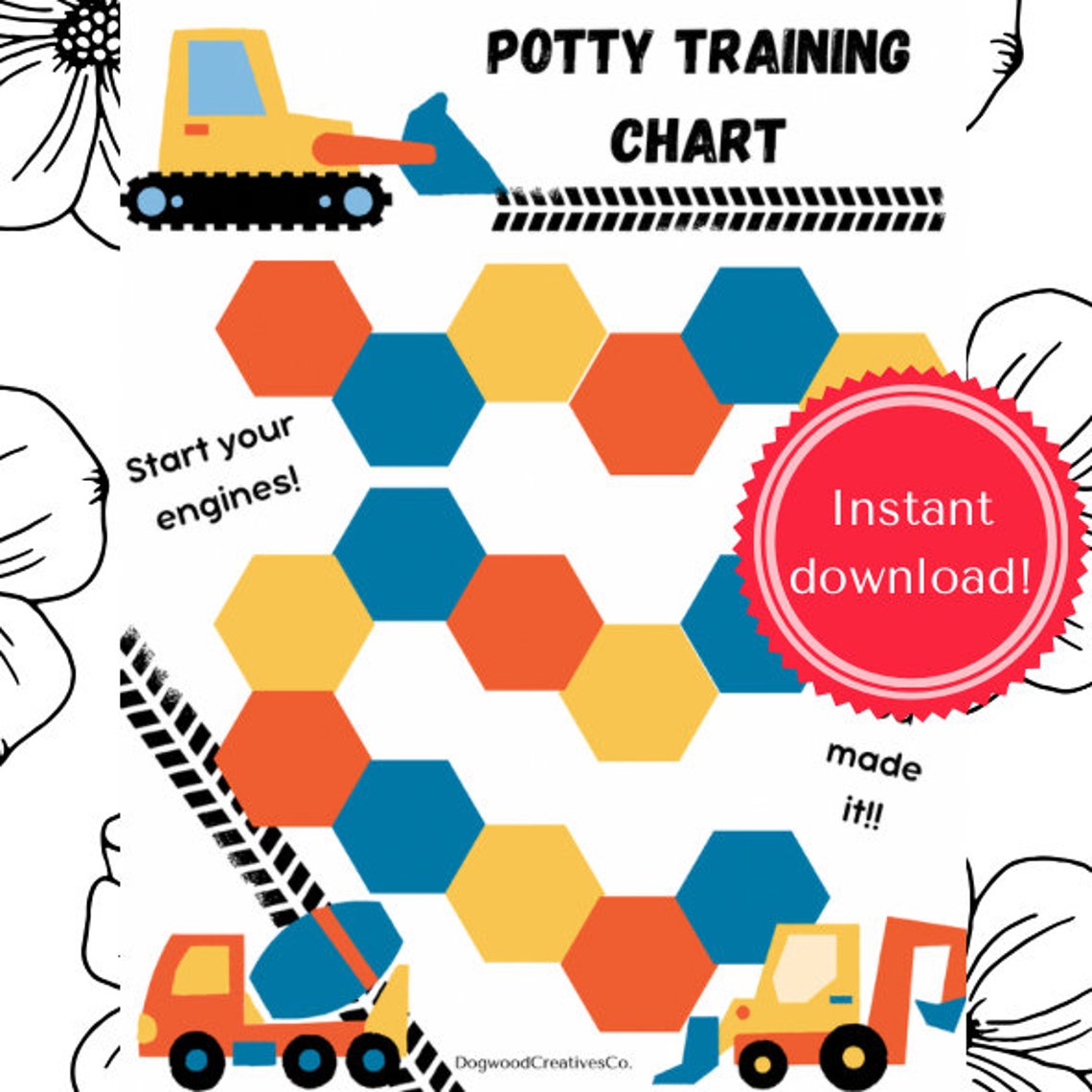Construction / Truck / Potty Training Sticker Chart / Checklist Chart ...