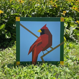 Cardinal Barn Quilt 1x1 or 2x2 - Etsy