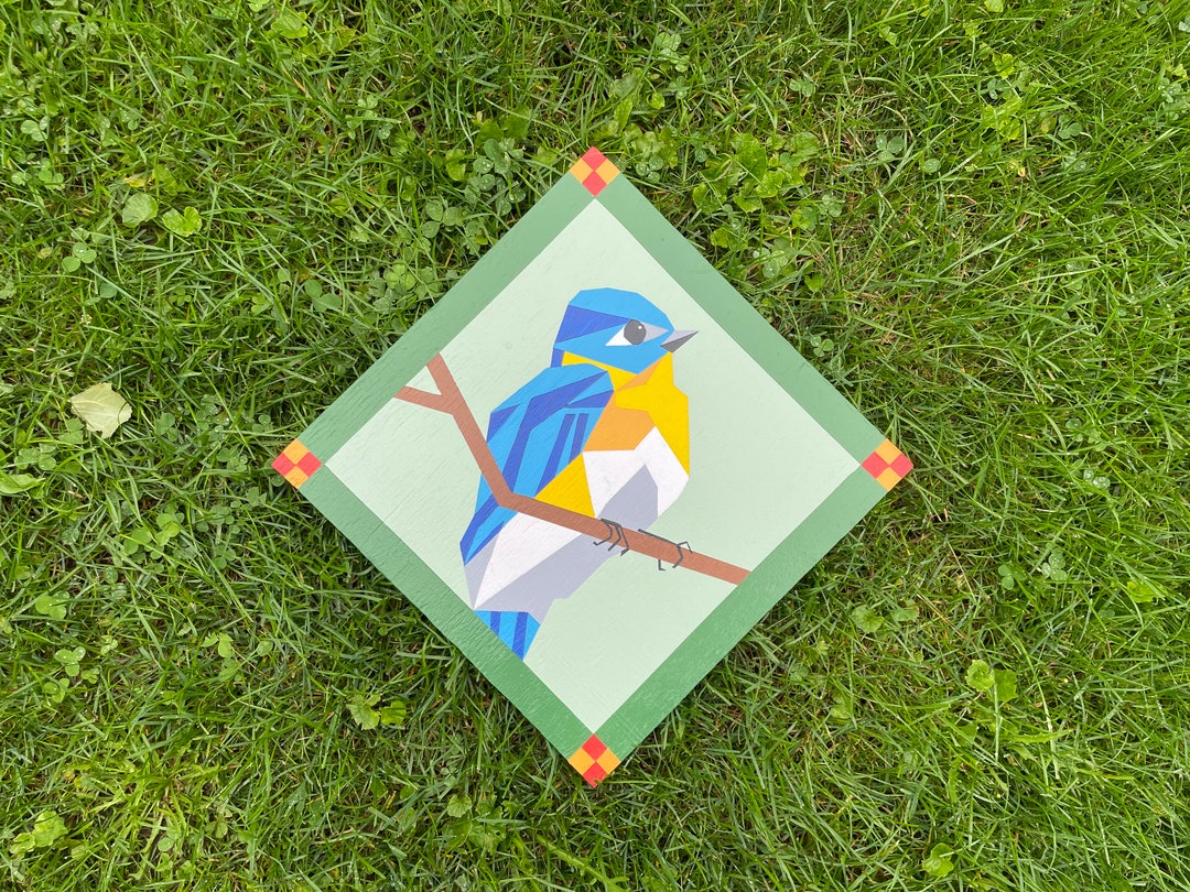 Bluebird Barn Quilt 1x1 or 2x2 - Etsy