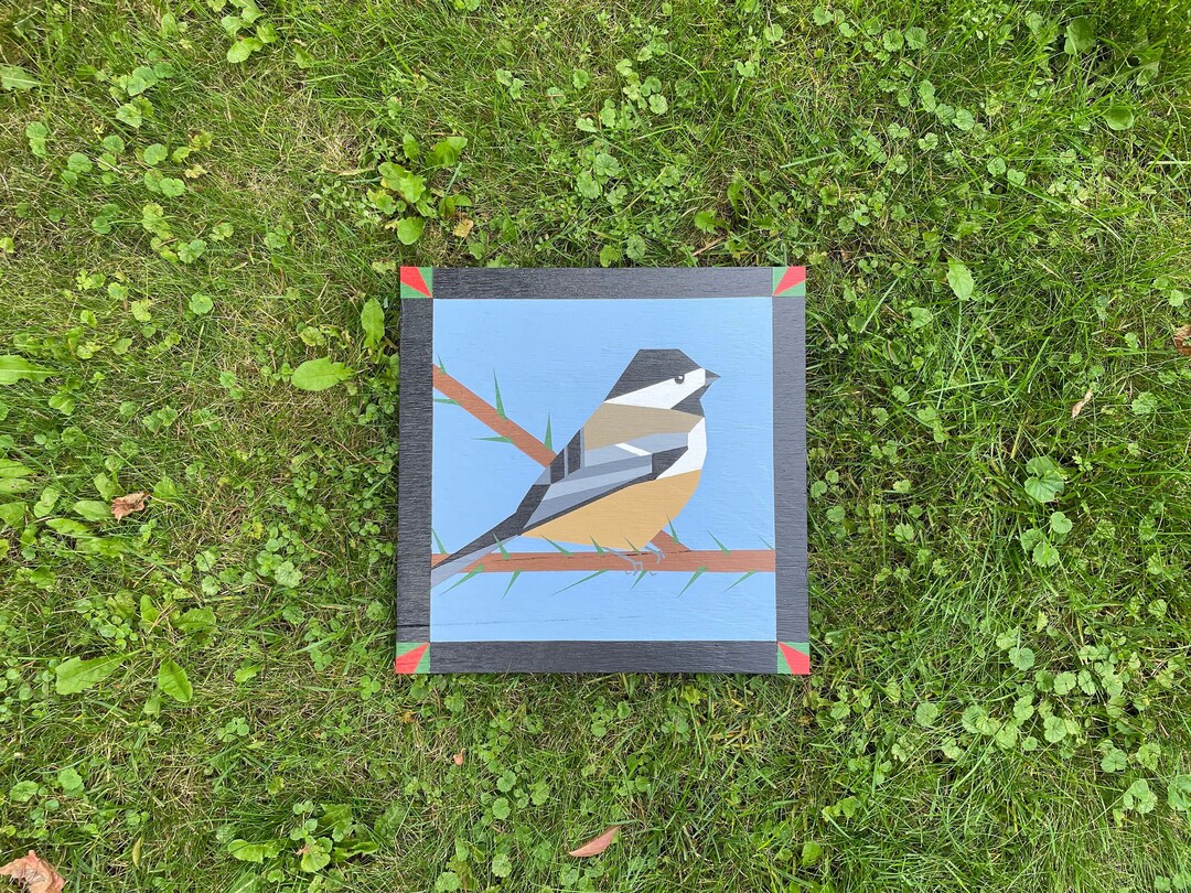 Chickadee Barn Quilt 1x1 or 2x2 - Etsy