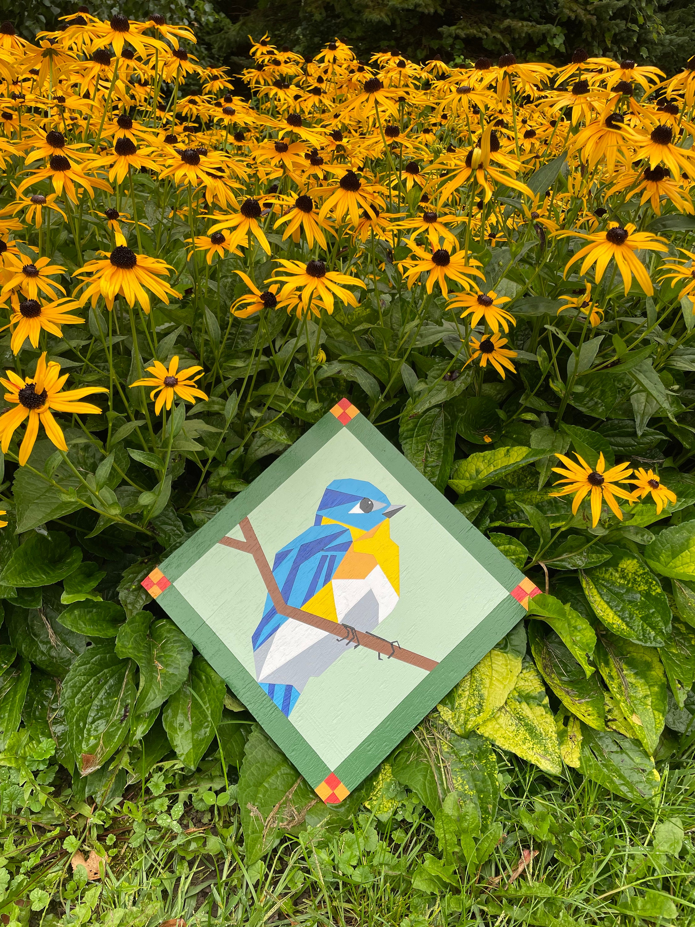 Bluebird Barn Quilt 1x1 or 2x2 - Etsy