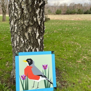 American Robin Barn Quilt | 2x2 | 1X1| Aluminum Composite | Hand ...