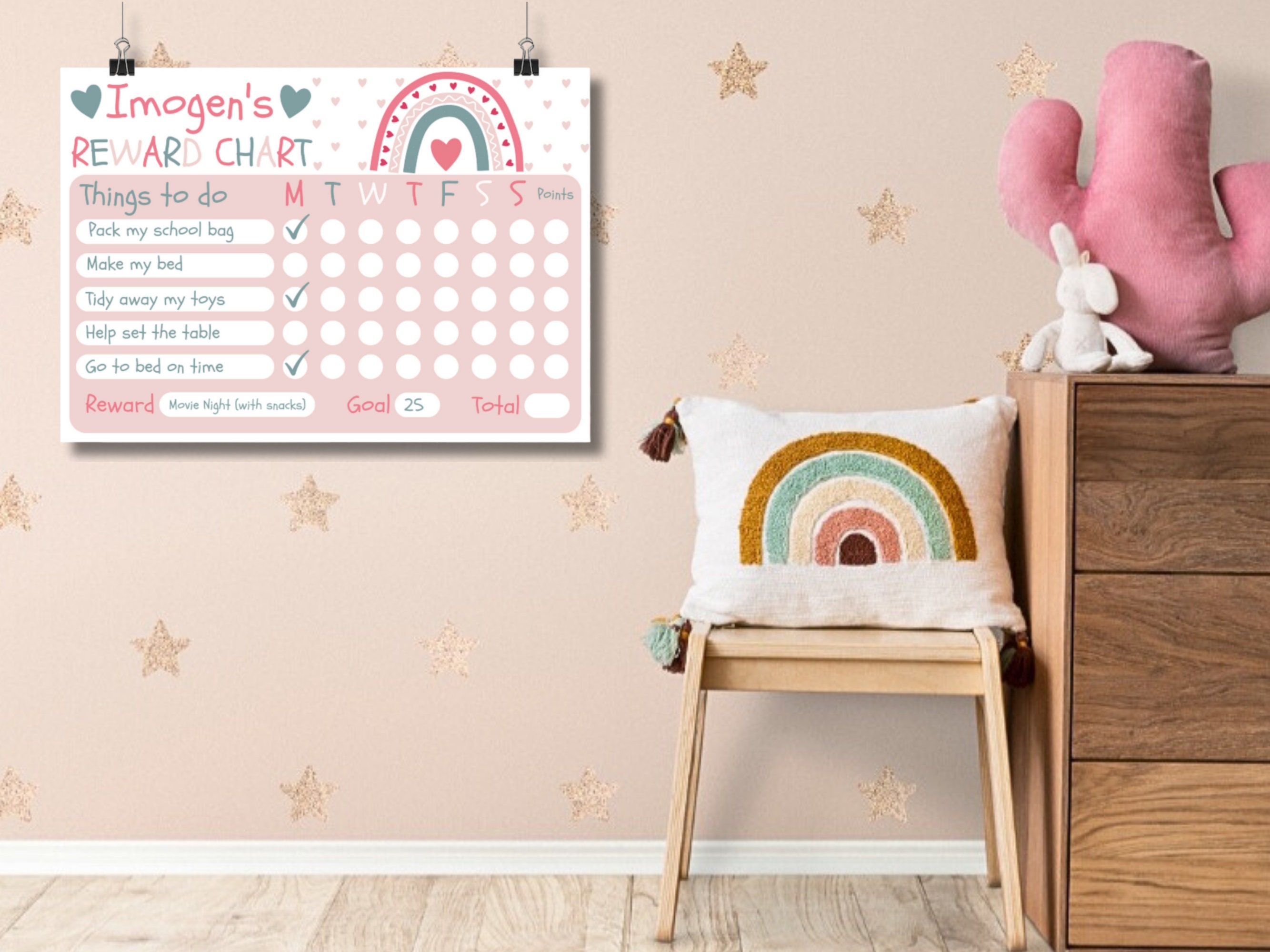 Editable Rainbow Reward Chart Reward Chart For Kids Printable Reward ...