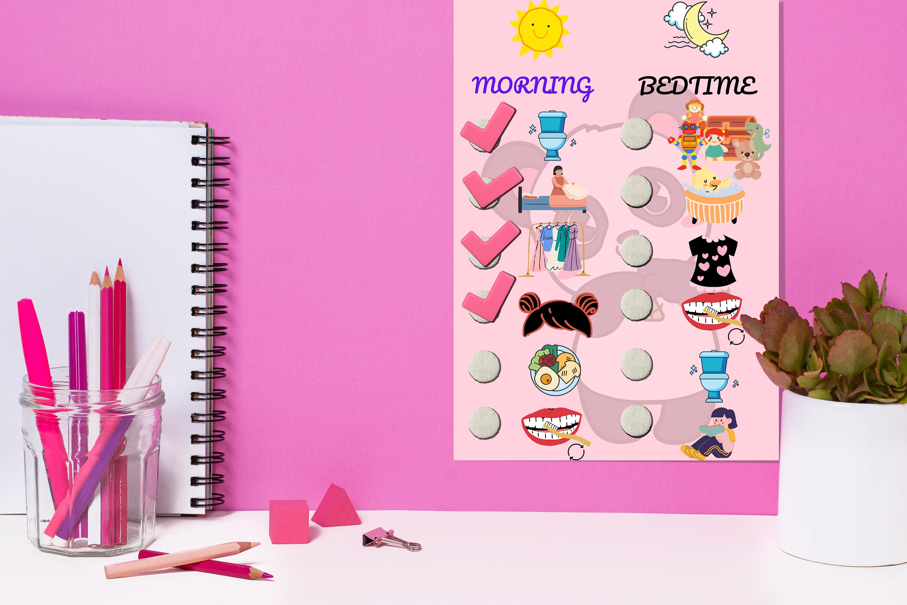 12 Different Girls' Daily Routine Chart Empower Your - Etsy Canada