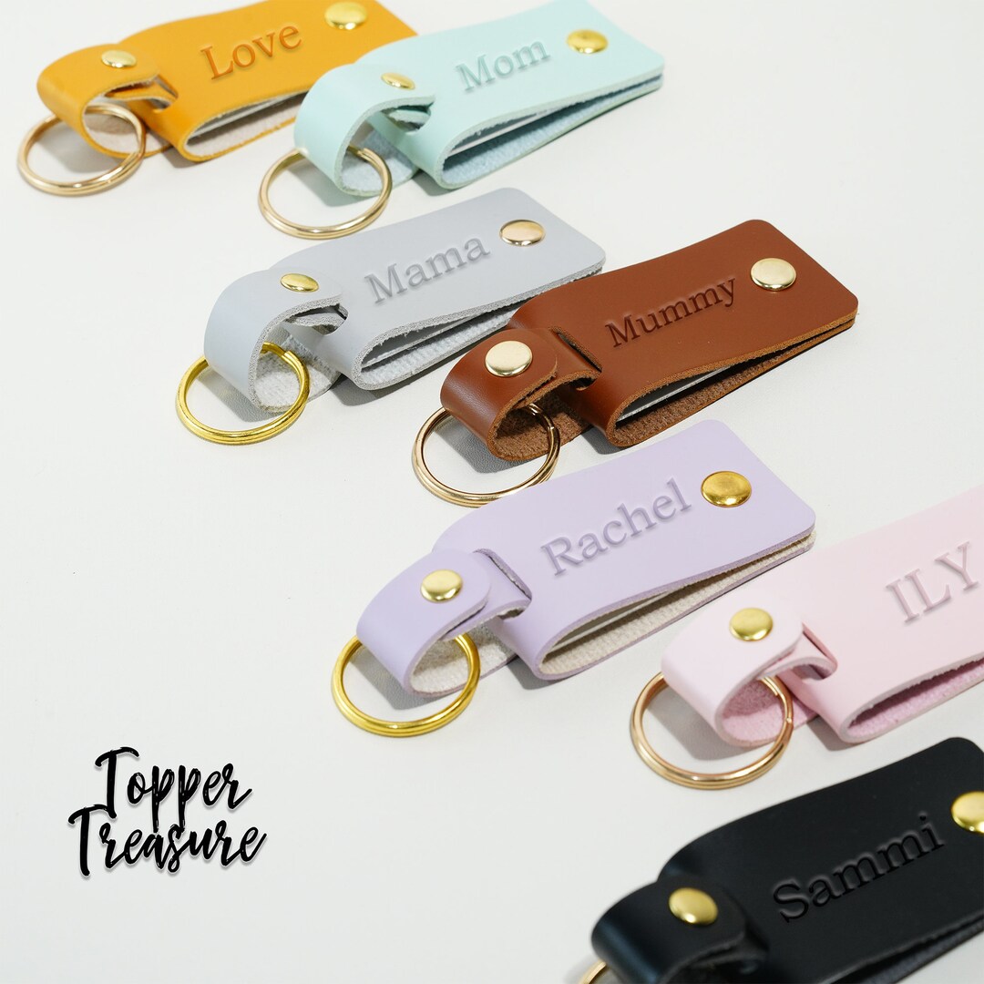 Personalized Photo Leather Keyring, First Mother's Day Gift, Mother ...