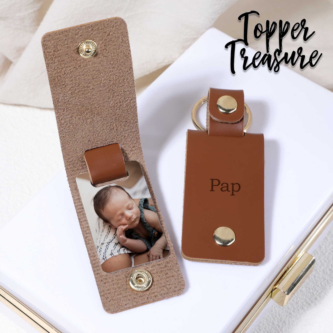 Personalised Engraved Photo Keyring, Customise Leather Keyring ...