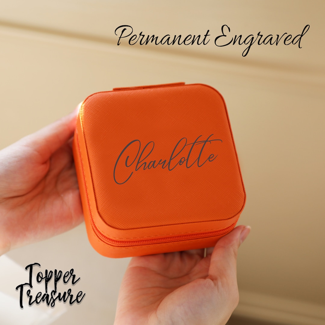 Personalized Engraved Jewelry Box, Custom Name Box, Leather Travel Case ...