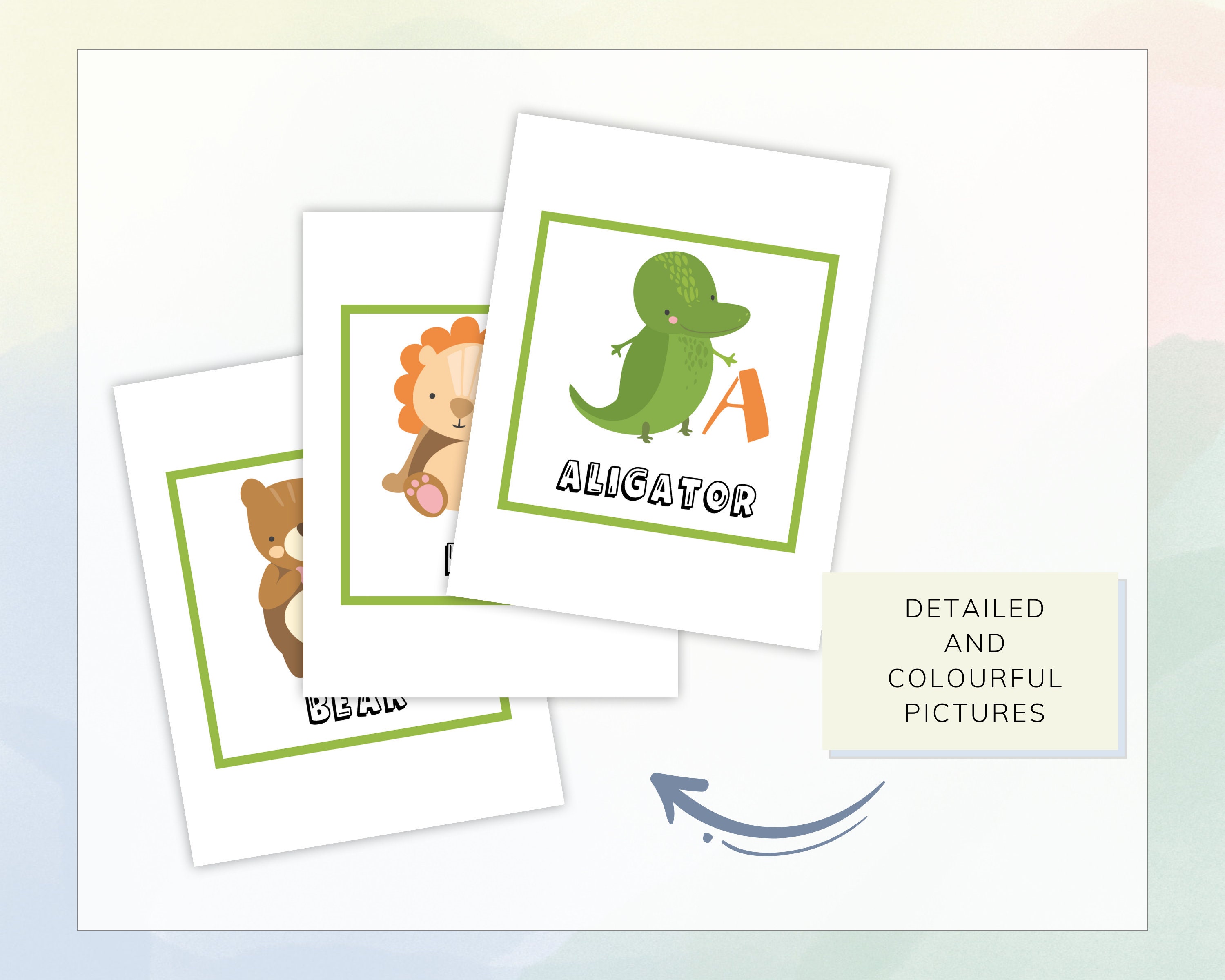 Printable Alphabet Flashcards, Educational Cards for Kids, Learning ABC ...