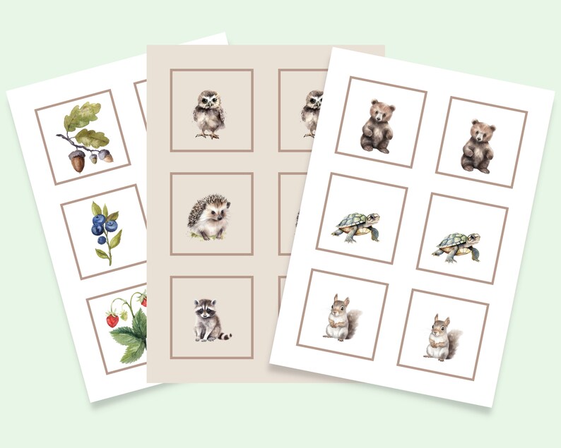 Printable Matching Cards for Children, Memory Game for Kids, Flashcards ...