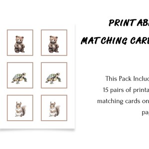 Printable Matching Cards for Children, Memory Game for Kids, Flashcards ...