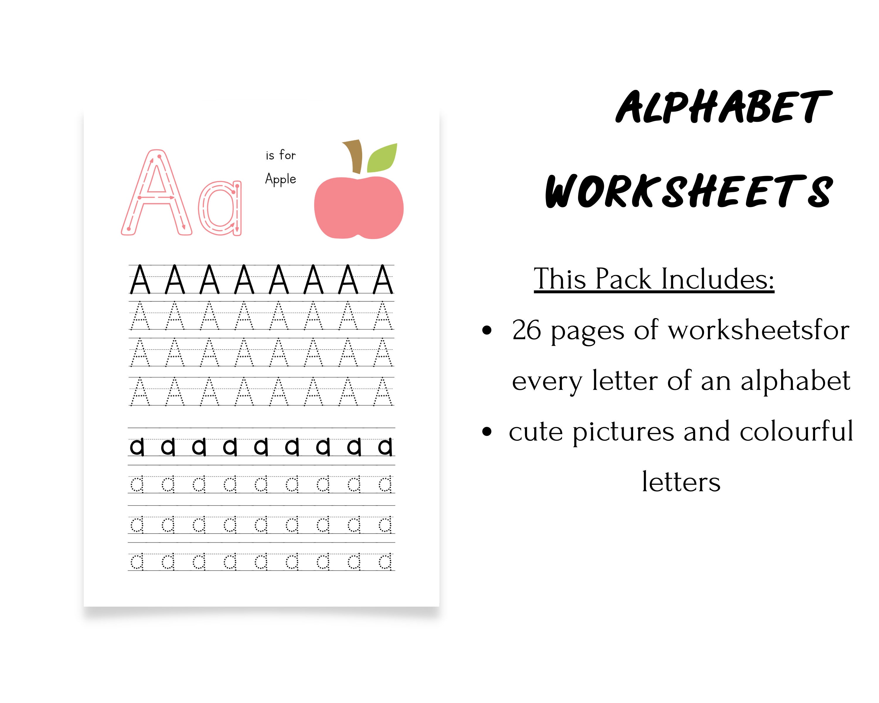 Printable Alphabet Worksheets, Letters Tracing Exercise for Children ...