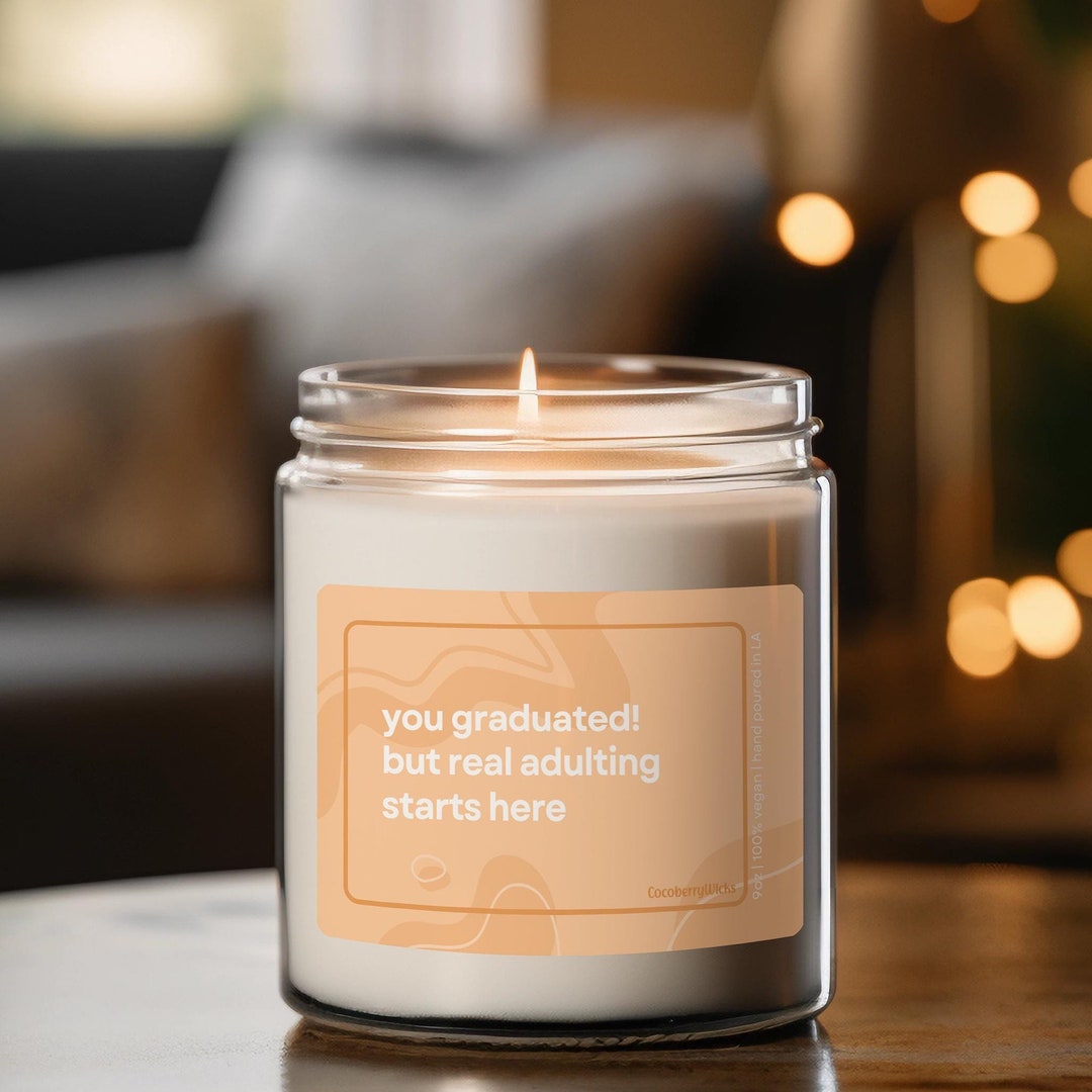 Real Adulting Starts Here Gift College Gift Funny Candle Scented Candle ...