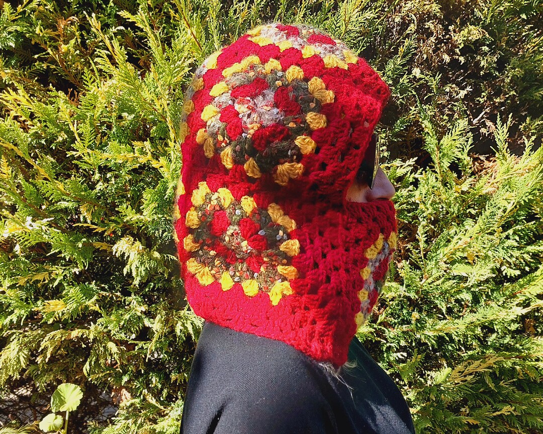 Yellow Red Colored Balaclava, Crochet Stylish Design, Woolen Caps for ...