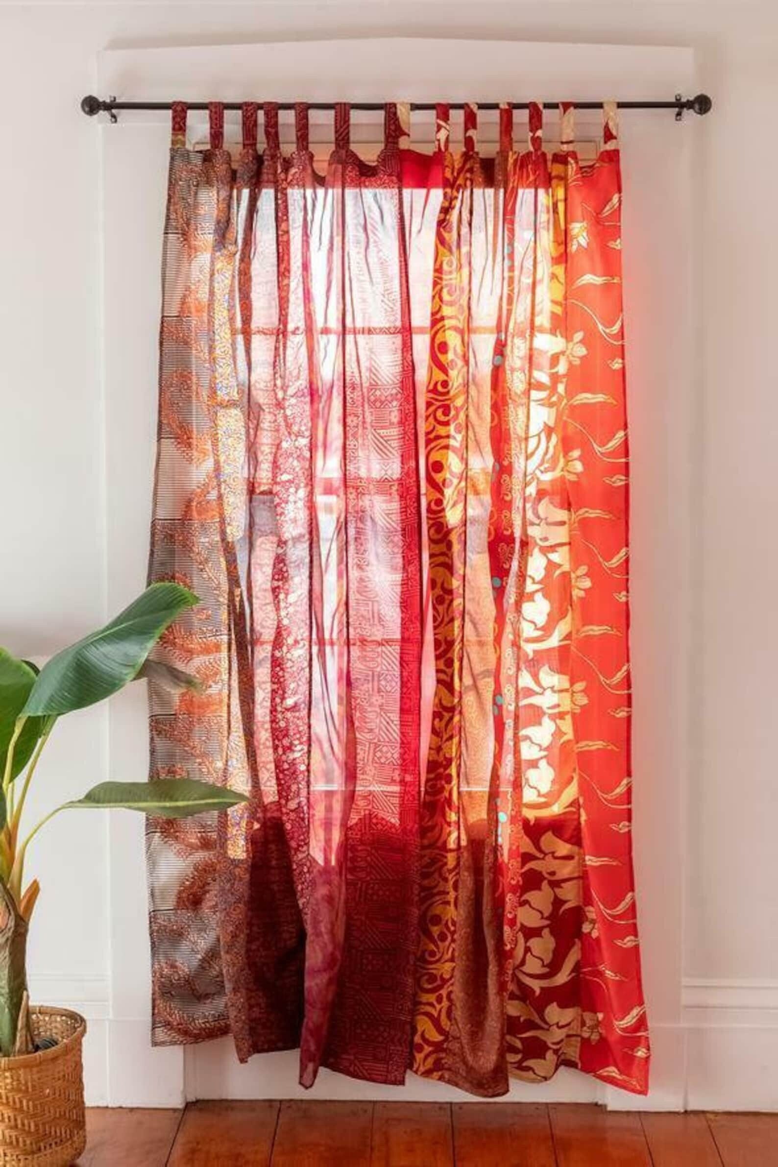 2PC Indian Vintage Old Silk Sari Fabric Made Red Handmade - Etsy