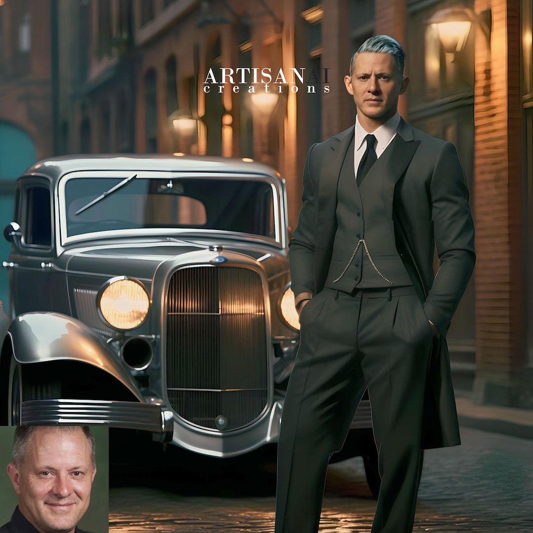 Portrait From Photo, Vintage Portrait, Male Personalized Portrait, AI ...