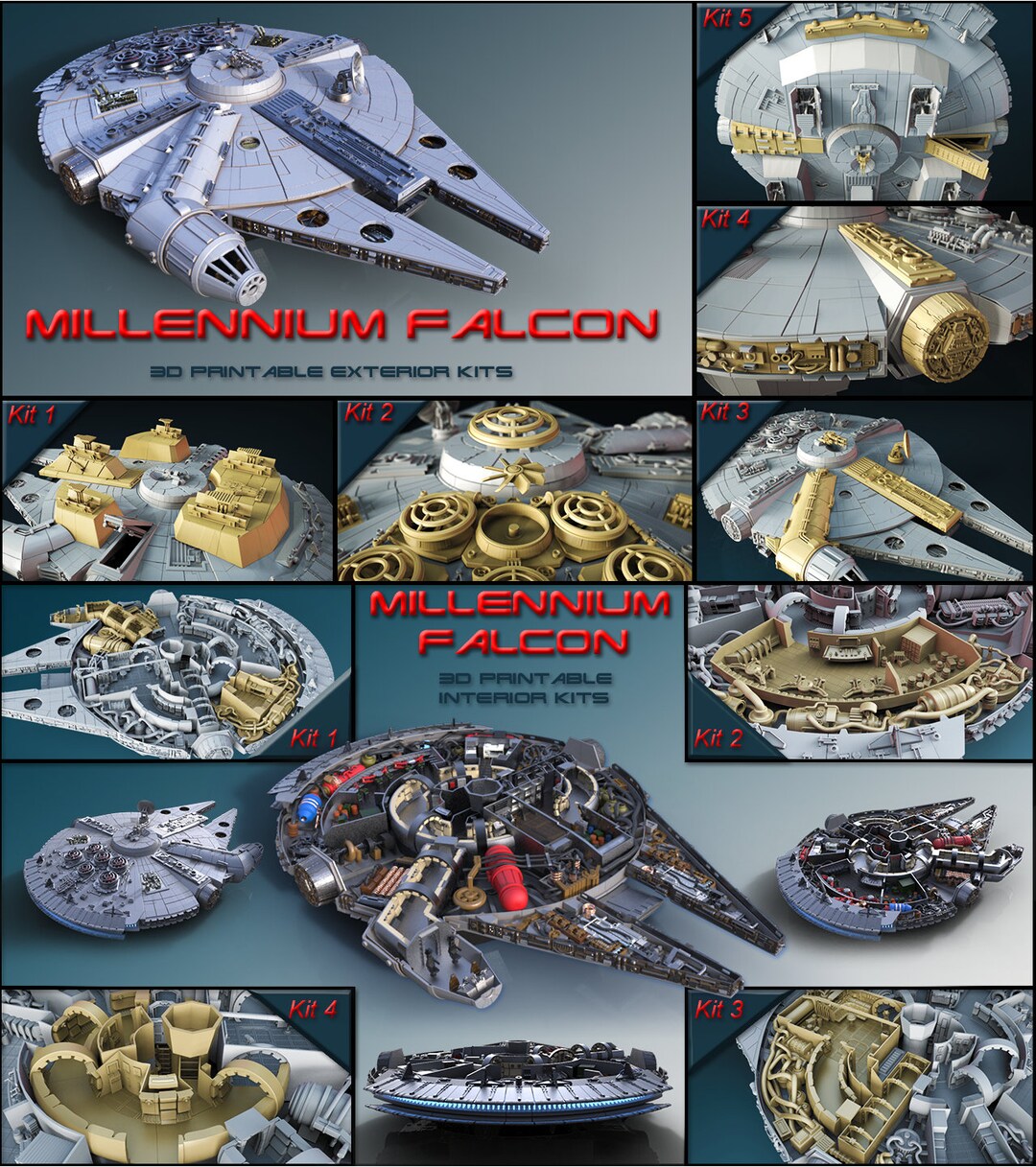 Millennium Falcon Kit 3d Model Stl File for 3d Printing star - Etsy Canada