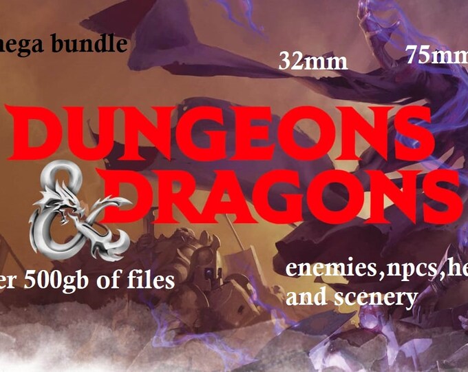 Dnd Mega Bundle 500gb++ of 3d Model Stl Files for 3d Printing - Etsy