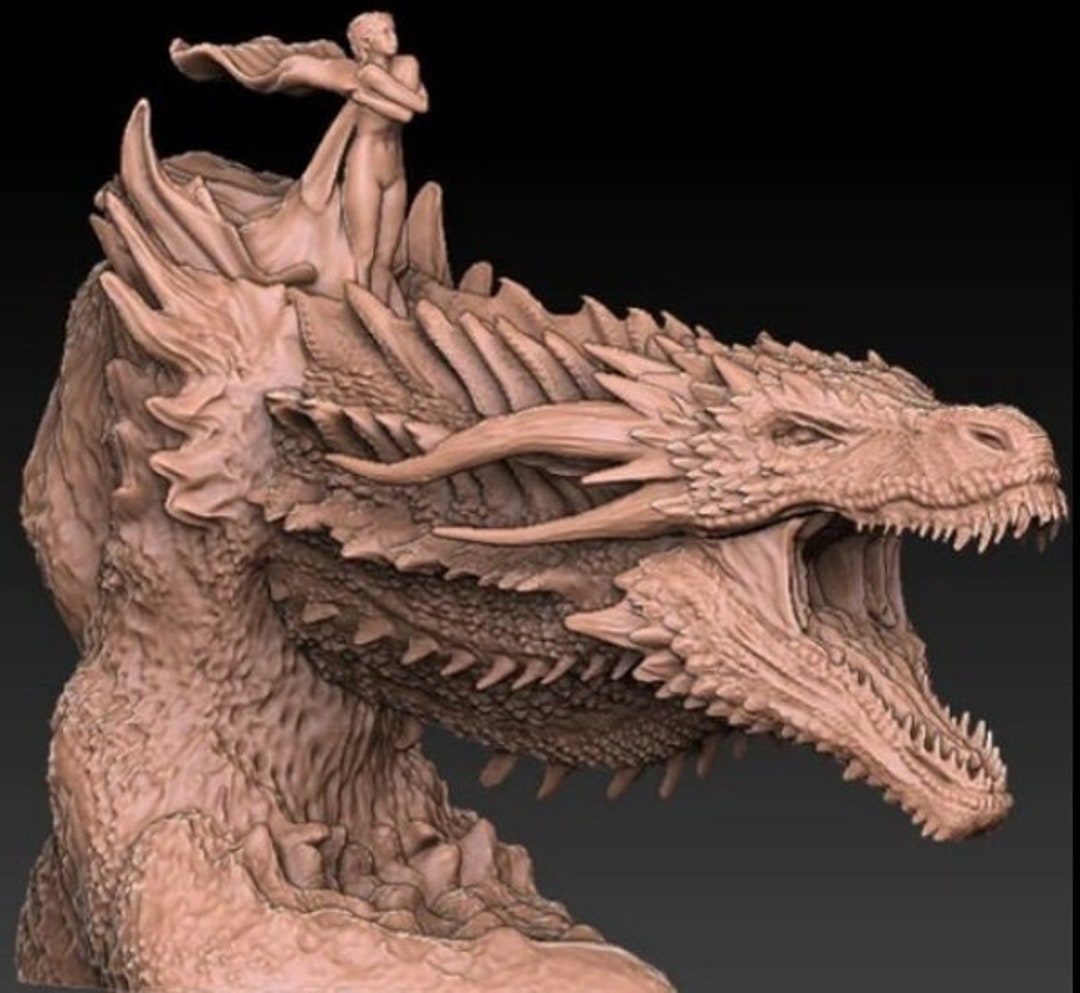 Daenerys Targaryen Riding Drogon dragon 3d Model Stl File - Etsy