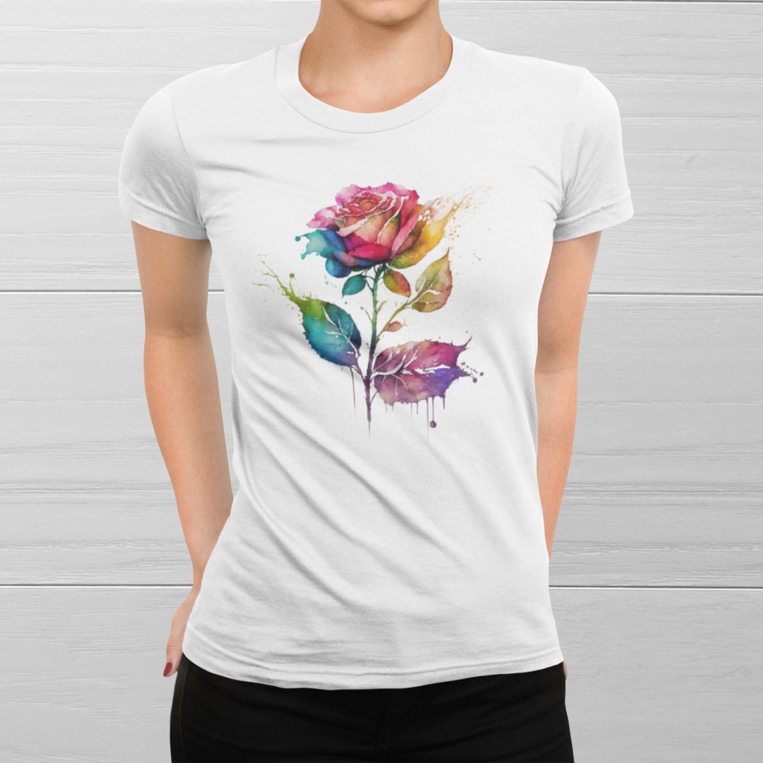 Celebrate Her Style: Colorful Rose Shirt the Perfect Gift for Women - Etsy