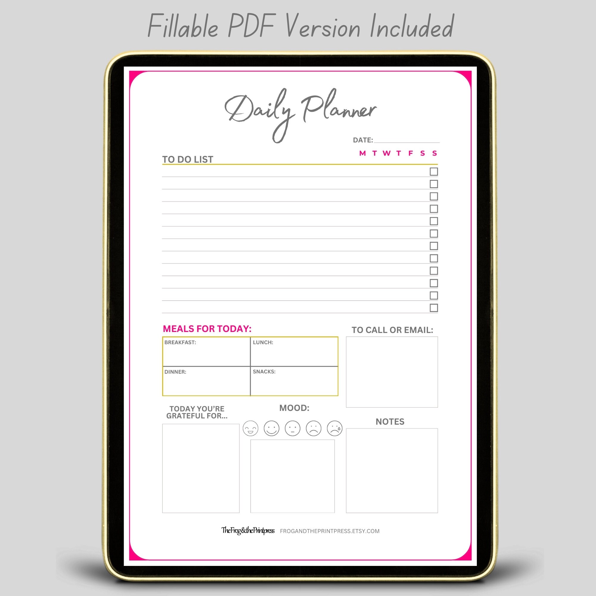 Digital Daily Planner Printable Daily Planner Instant Download A4 A5 ...