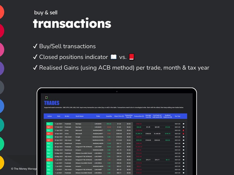 Dark Investment Tracker | Automated Portfolio Tracker | Google Sheets ...