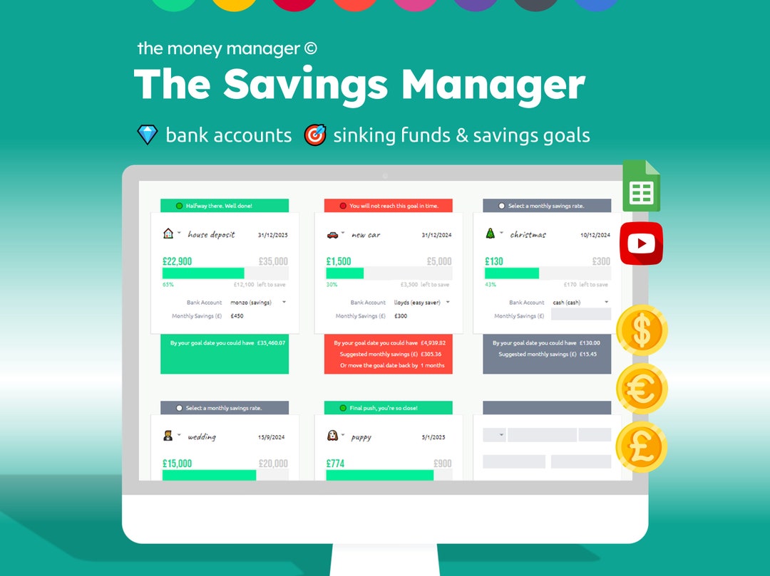 Savings Tracker | Sinking Funds Tracker | Savings Goals for Beginners ...