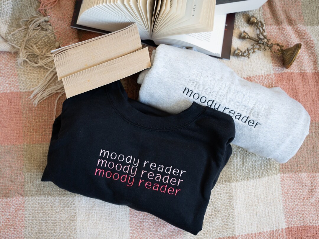 Gradient Moody Reader Bookish Merch Embroidered Bookish Sweatshirt ...