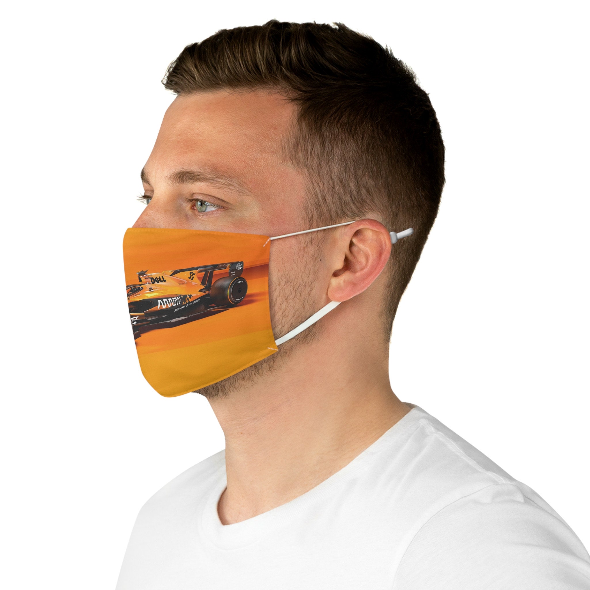 Formula 1 Mask, Fabric Face Mask, 2021 Mercedes Mask, Yellow Race Car ...
