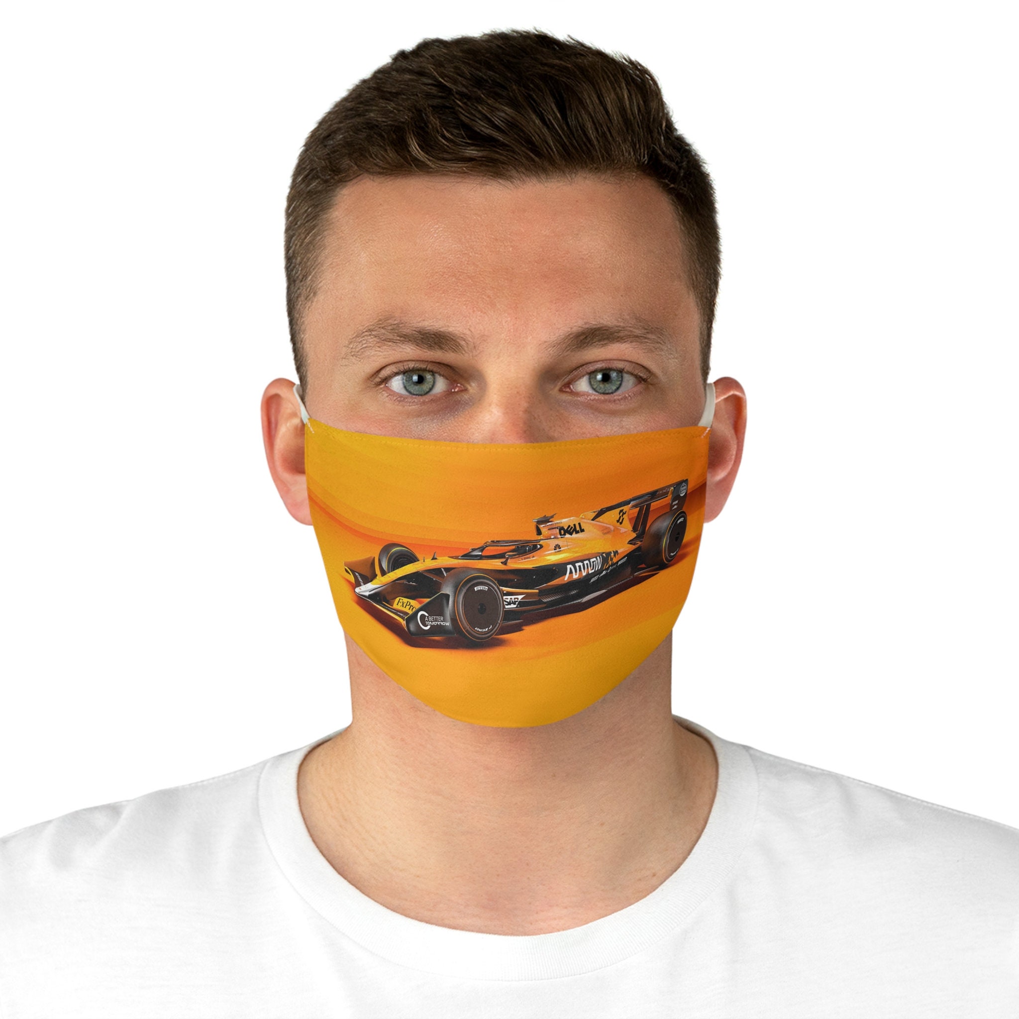 Formula 1 Mask, Fabric Face Mask, 2021 Mercedes Mask, Yellow Race Car ...