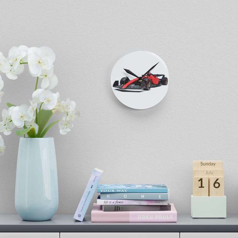 3D Formula 1 Race Car Acrylic Wall Clock - Etsy