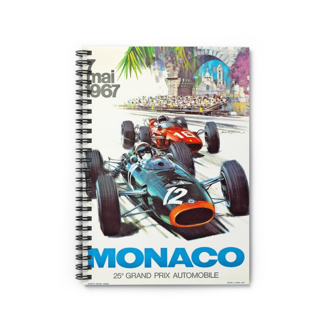 1967 Monaco Grand Prix Notebook - Formula 1 Notebook, Lined Page ...