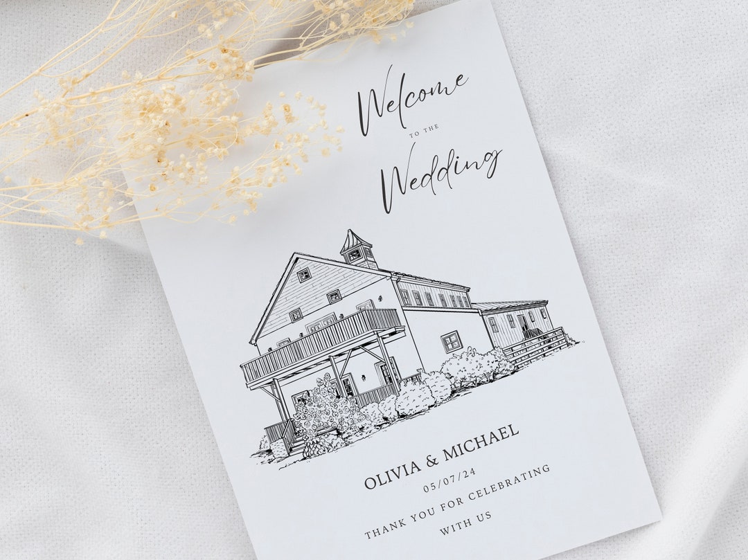 Wedding Venue Illustration, Digital Wedding Design, Custom Drawing ...