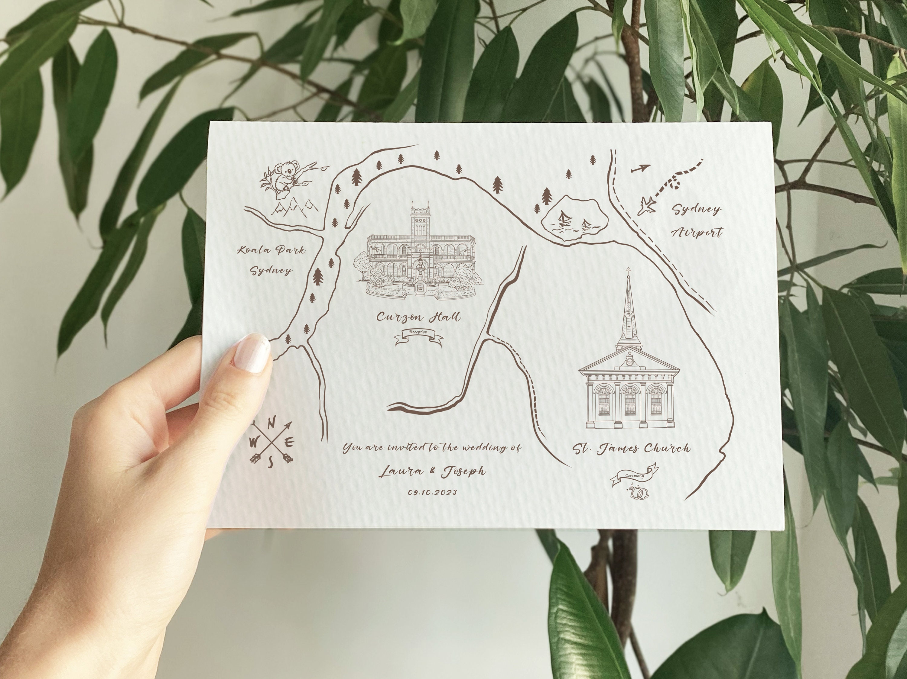 Custom Wedding Map Illustration - Etsy