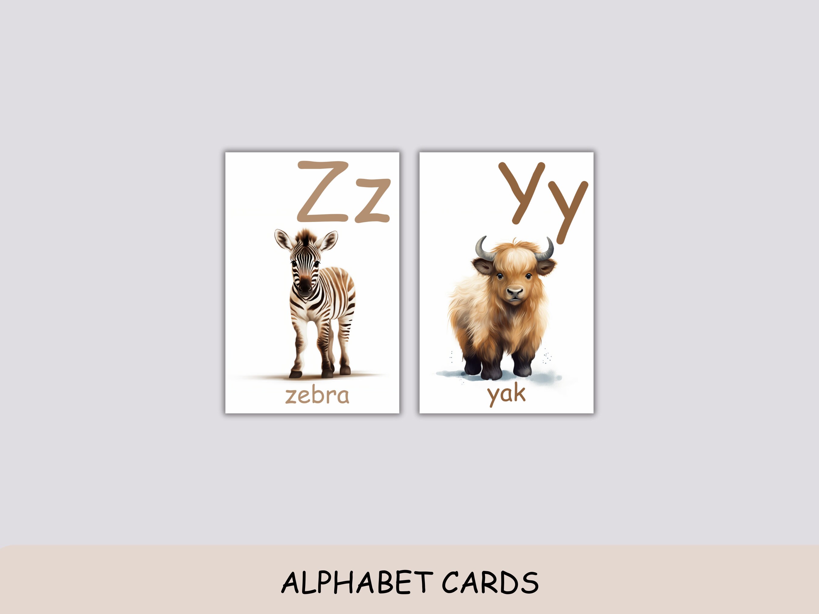 Alphabet Cards Printable Animal Learning Digital Download - Etsy