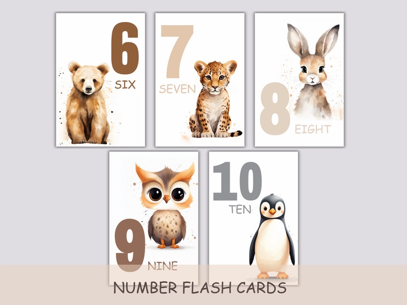 Number Flash Cards, Digital Download, Educational Cards for Kids ...