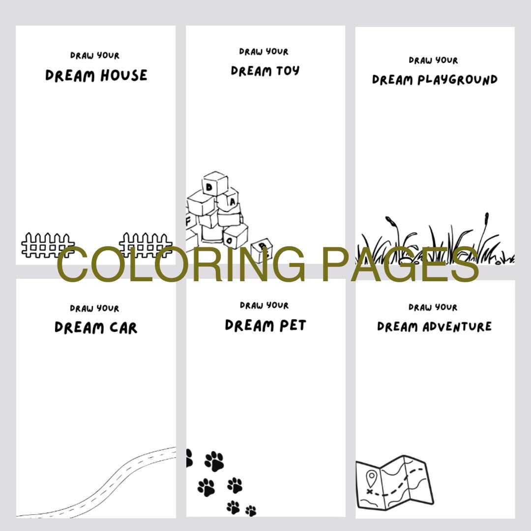 Draw Your Dream Coloring Pages for Kids – Imaginative DIY Activity - Etsy