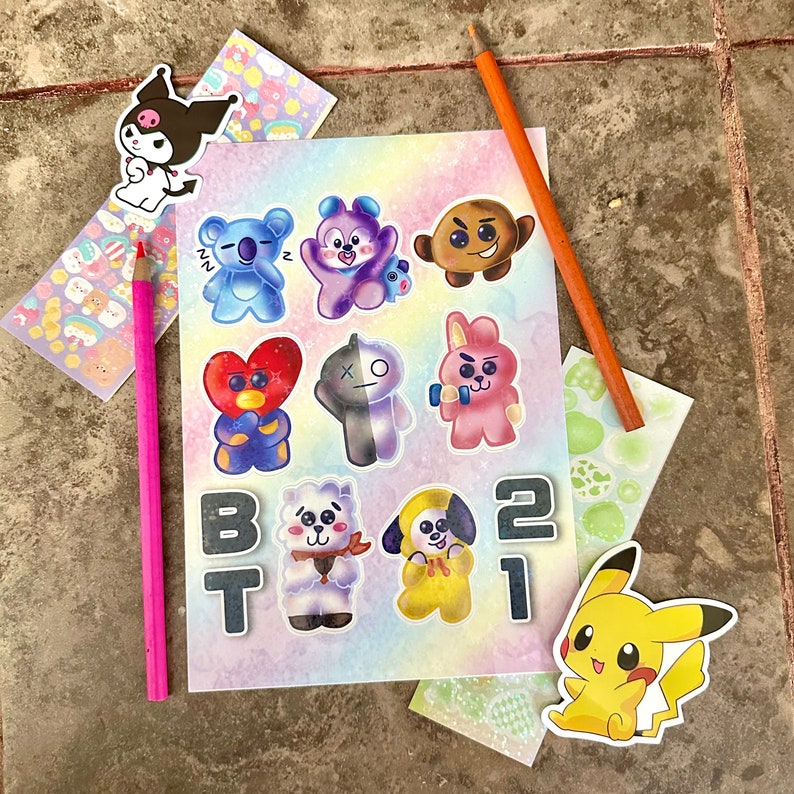 Kpop Buddies Sticker Sheets - Etsy