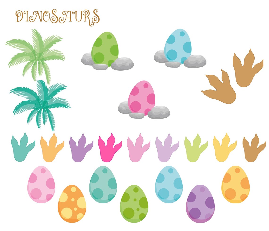 Baby Dinosaurs Clip Art Pastel Colors Clipart and Digital Paper Set ...