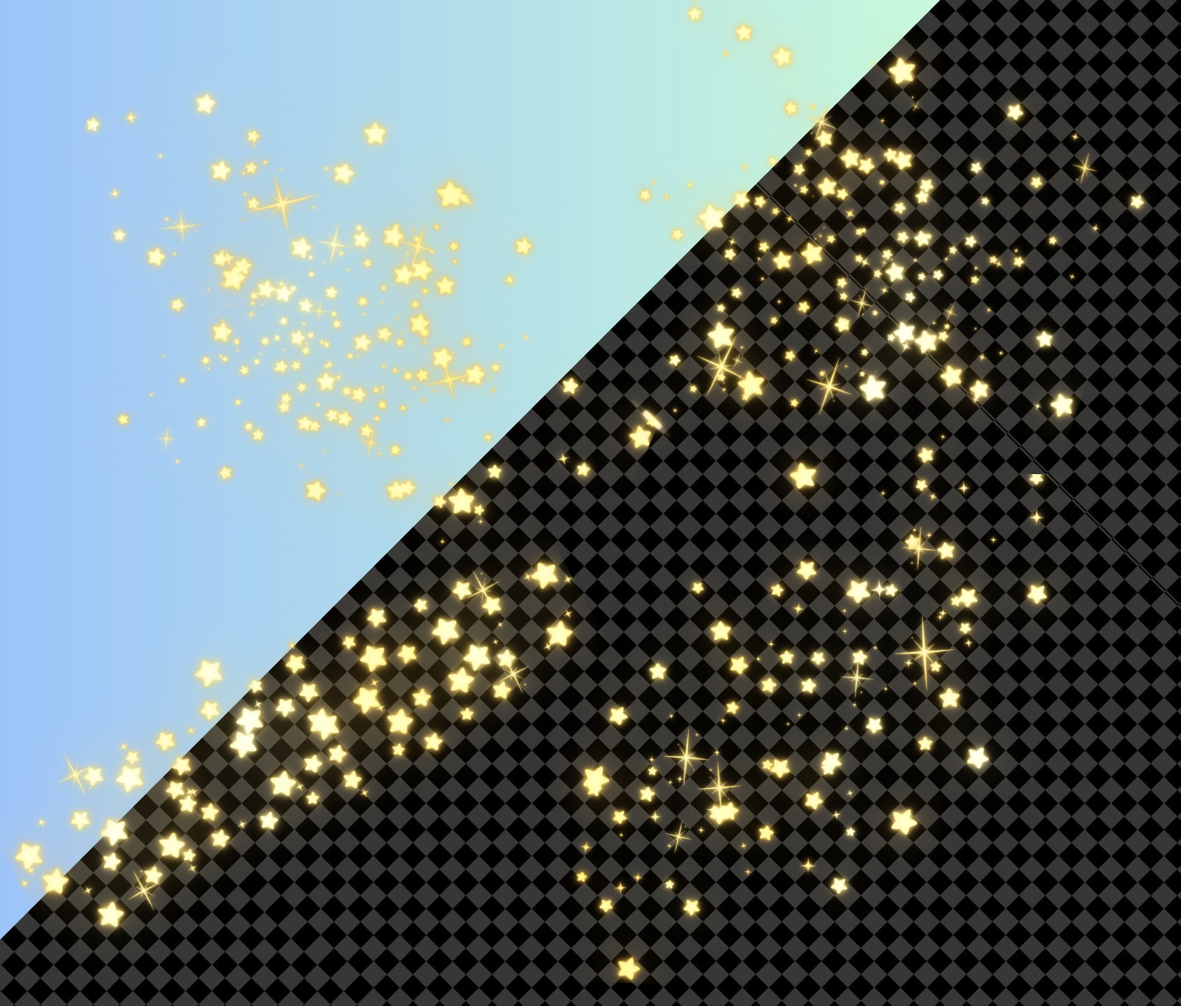 Golden Starry Swashes PNG Clipart, Glowing Star Clip Art, Moon and ...