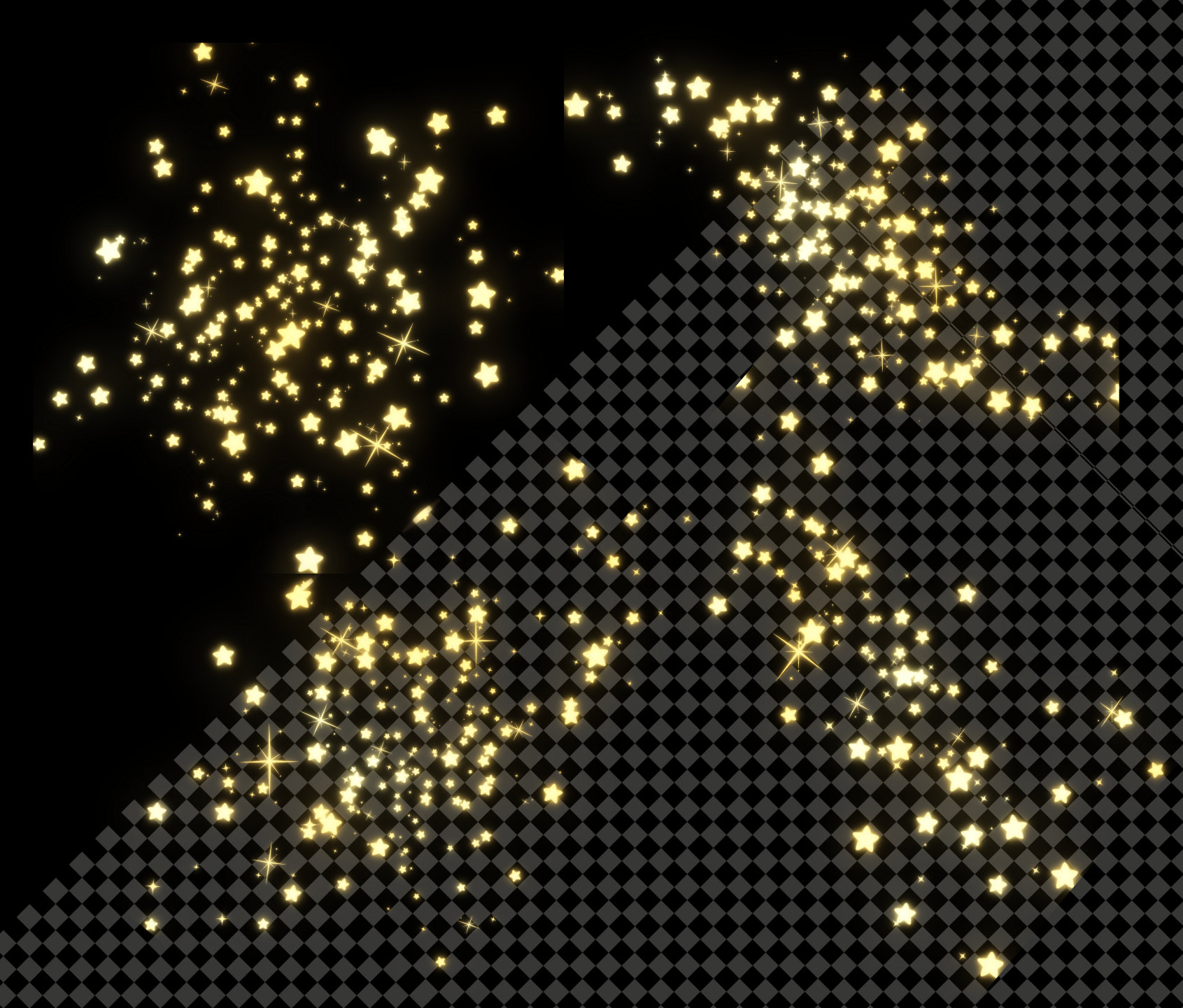 Golden Starry Swashes PNG Clipart, Glowing Star Clip Art, Moon and ...